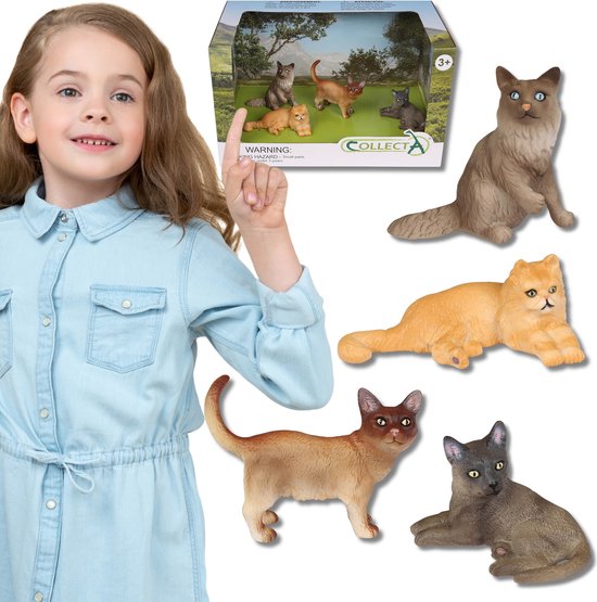 Collecta Set van 4 Kattenfiguurtjes, Dierenfiguren 3+ | bol