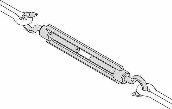 Spanschroeven/draadspanner met haak/haak - 1x - 8cm - verzinkt zamak ...