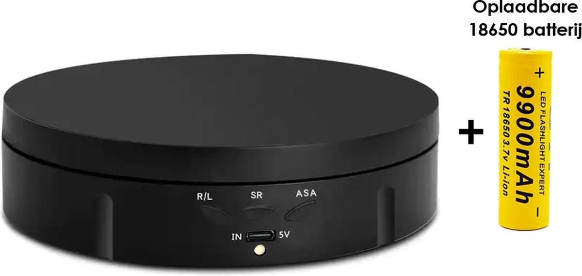 Elektrisch draaiplateau - Draadloos draaiplateau zwart 14,6 cm - Draaischijf draadloos... | bol