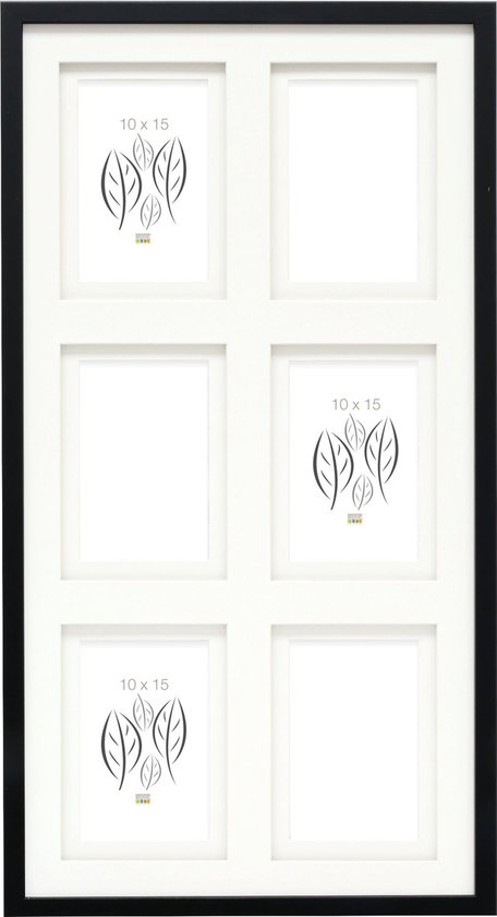 Deknudt Frames multifotolijst - zwart - passe-partout - 6 foto's 10x15 ...