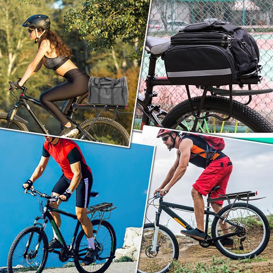 Bagagedrager - Zwart - Bagagerek Fiets met Zadelpenbevestiging - Quick ...