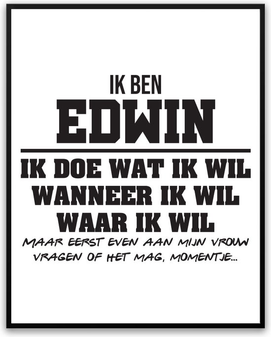 Edwin - Partner toestemming vragen Fotolijst met glas 30 x 40 cm ...