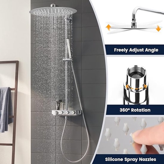 Regendouchekop 8 Inch Douchekop Regendouche Universele Ronde douchekop ...