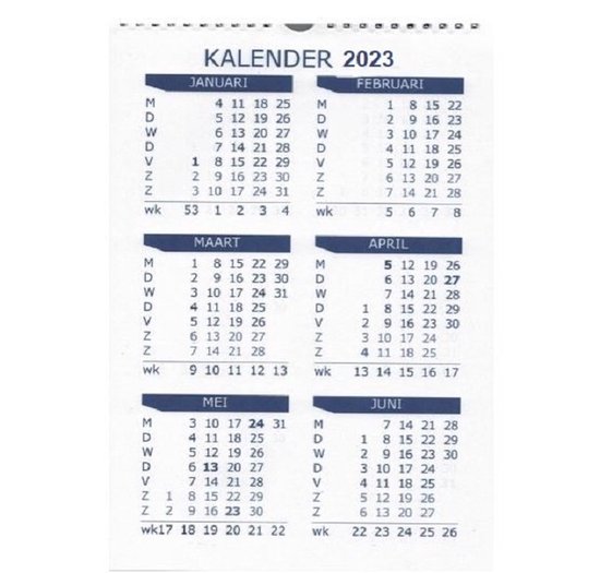 GROOTLETTER WEEKKALENDER A4 2024 EFFICIENCY | bol