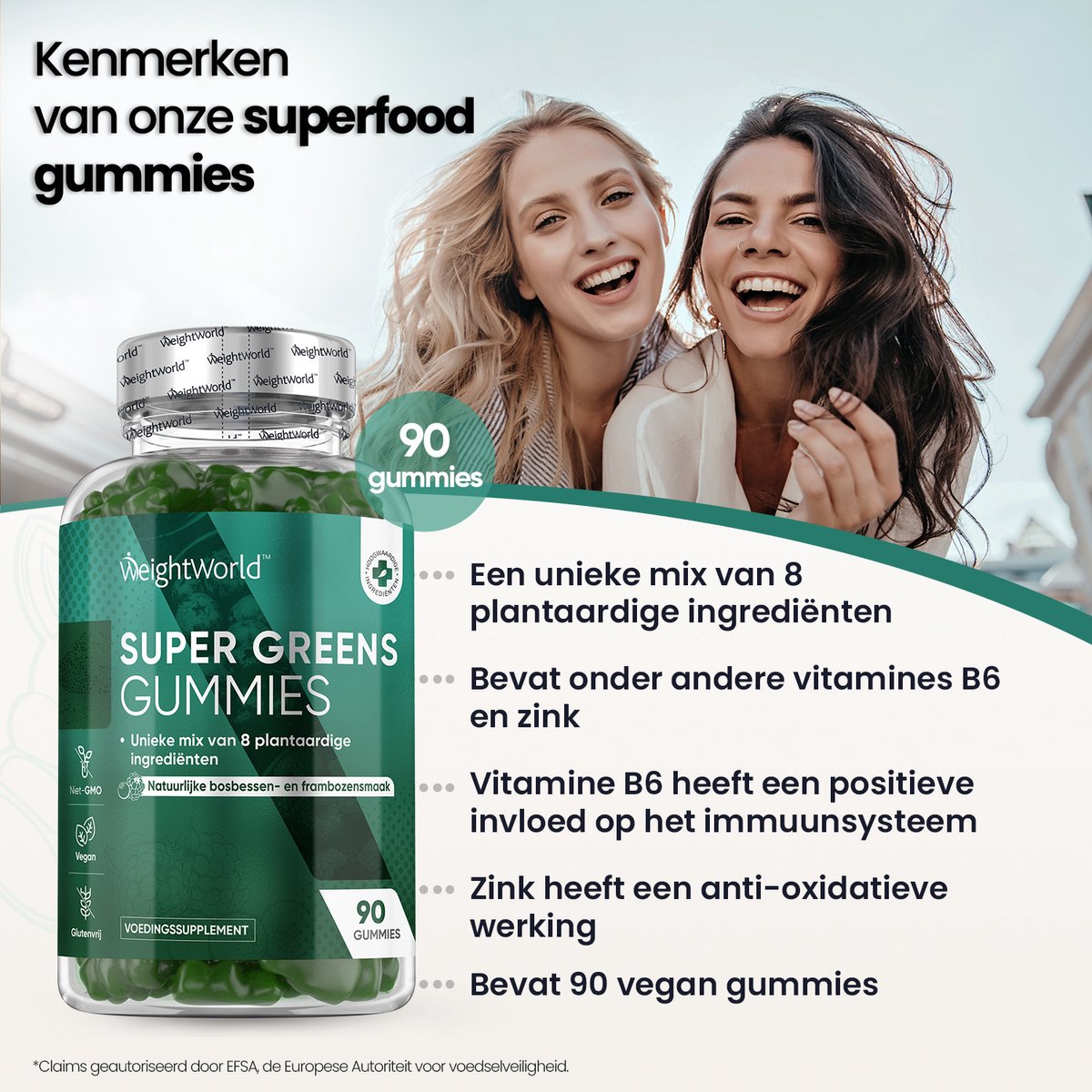 WeightWorld Superfoods Gummies - 90 natuurlijke gummies - Bevat 8 ...