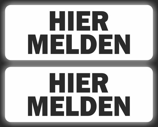 Hier Melden deur stickers set 2 stuks | bol
