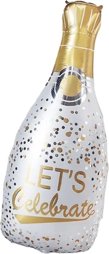 Folie Ballon Fles LET^S CELEBRATE ( Zilver 98 x 48 cm ) | bol