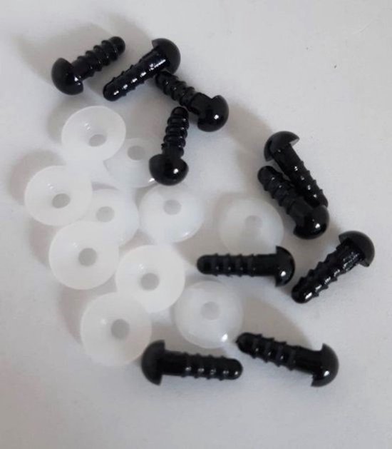 veiligheidsoogjes zwart 6mm - oogjes kunststof - voor knuffels - oogje ...