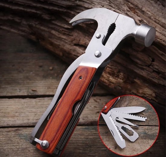 9 in 1 Multitool Zakmes I Bijl & Hamer I Combinatietang I Takkenzaag I Moersleutel I... | bol