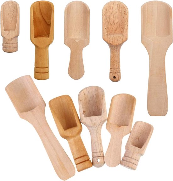 Mini-houten schep, 10 stuks, schep, hout, kleine kruidenschep ...