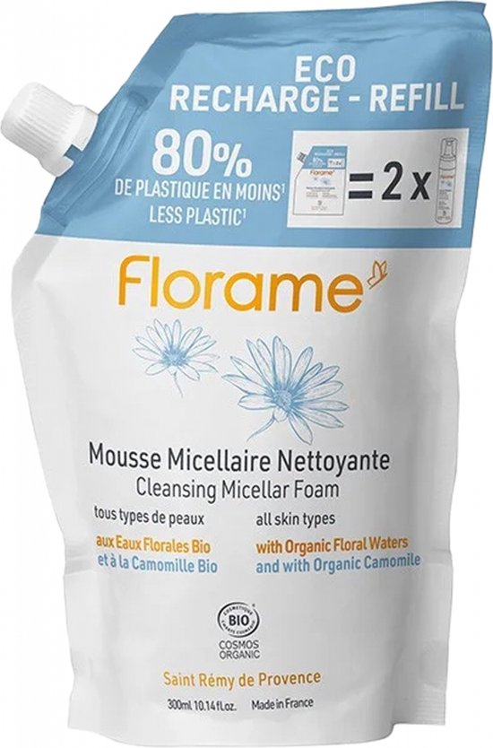 Florame Mousse Nettoyante Eau micellaire Bio Eco Recharge 300 ml | bol