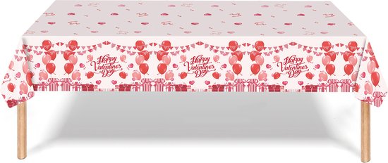 Valentijn Decoratie Tafelkleed Hartjes tafel Kleed Feest Versiering Wit Huwelijks... | bol