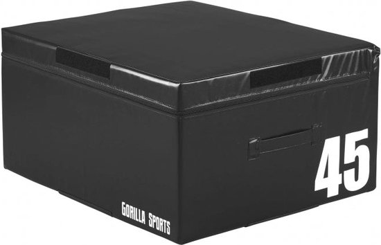 Gorilla Sports Plyo Box - 45 cm - Zwart - PVC - Jump box | bol