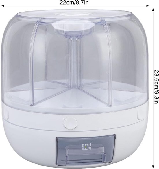 Rijst Dispenser - 6 vakken - Tot 5KG - Voedsel opbergdoos ...