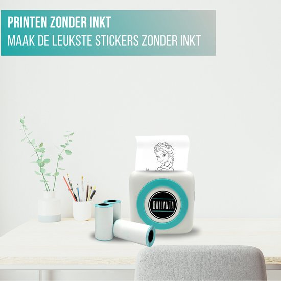 Bailanta Mini Printer - Incl. 6 Sticker Rollen - Sticker printer ...
