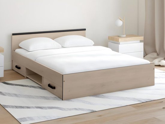 Vente-unique Bedframe hout natuurlijk licht 140 x 190 cm | bol
