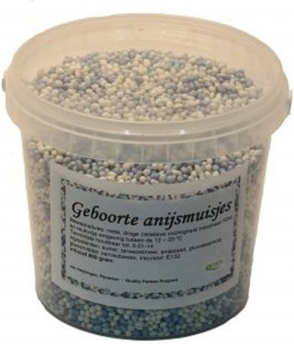 anijs muisjes blauw 800 gram in emmertje voor beschuitjes of gebak bij ...