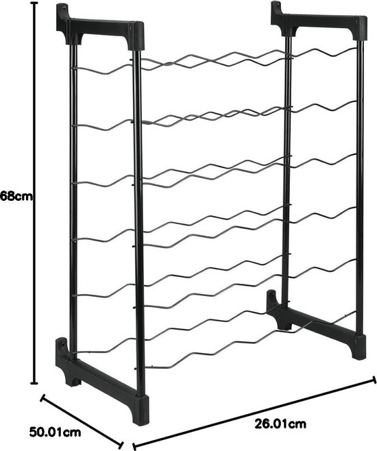 wijnflessen, vrijstaand, flessenrek met glashouders, voor keuken, bar ...