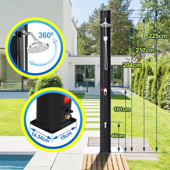 Solar buitendouche Tuindouche Zonnedouche Solar douche met ...