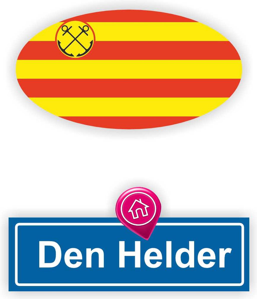 Den Helder stads vlag auto stickers set 2 stuks. | bol