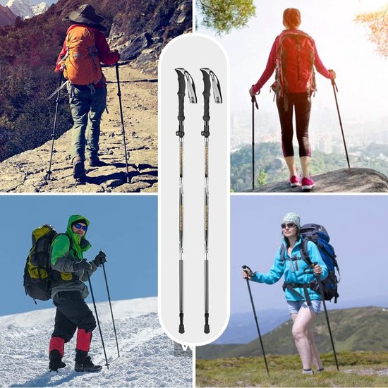 Wandelstokken Trekking, 2-Pack Trekkingstokken Inklapbaar Wandelstokken ...