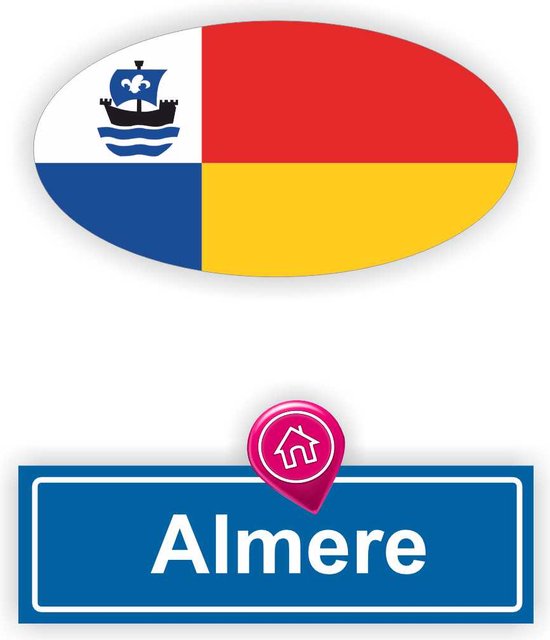 Almere stadsvlag auto stickers set 2 stuks. | bol