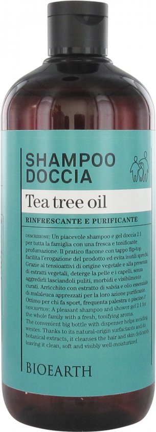 Bioearth Family Shower Shampoo met Tea Tree Olie 500 ml | bol