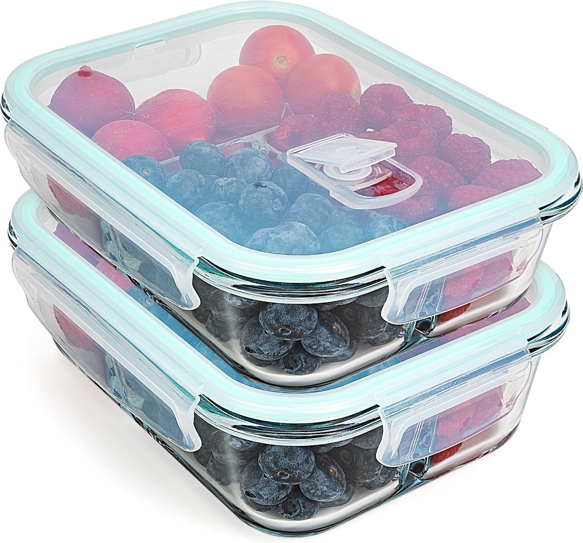 OSCOM Vershoudbakjes Set - 2 Stuks Glazen Meal Prep Bakjes - BPA vrij ...