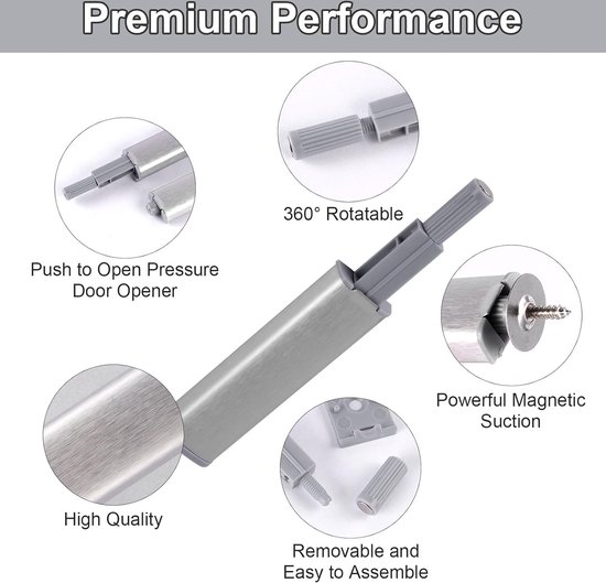 Push to open deuropener softclose 12 stuks - deurdemper magnetisch ...