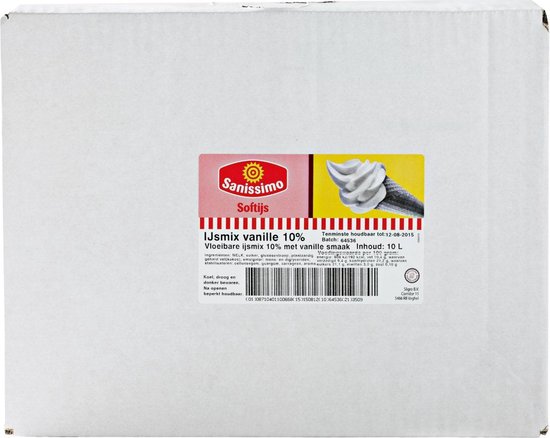 Sanissimo Vloeibare ijsmix vanille 10% melkvet - Doos 10 liter | bol