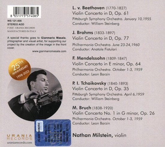 Nathan Milstein - Milstein Plays Violin Concertos (CD), Nathan Milstein | Muziek | bol