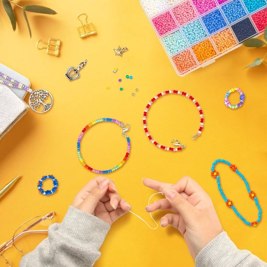 18.000 Stuks Kralen om te Rijgen, 3 mm Glazen Kralen voor het zelf ...