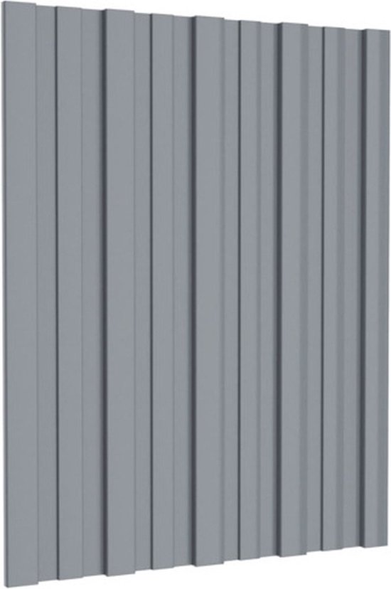 vidaXL Dakpanelen 12 st 60x45 cm gegalvaniseerd staal zilverkleurig ...