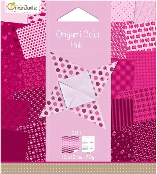 Origami Mini 12x12cm - ROZE met motief | bol