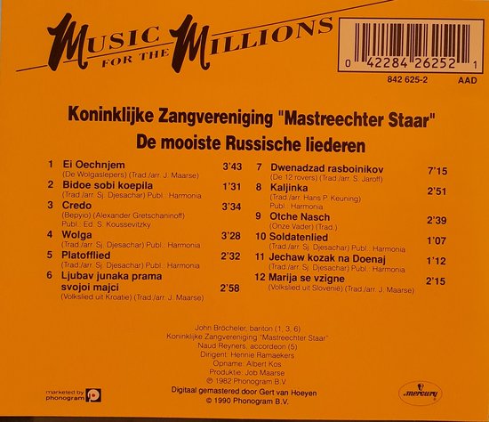 Mastreechter Staar - De mooiste Russische Liederen - Cd album ...