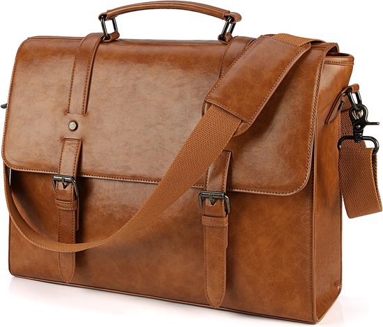 Laptoptas, 15,6 inch, PU-leer, waterdichte handtas, schoudertas, heren ...