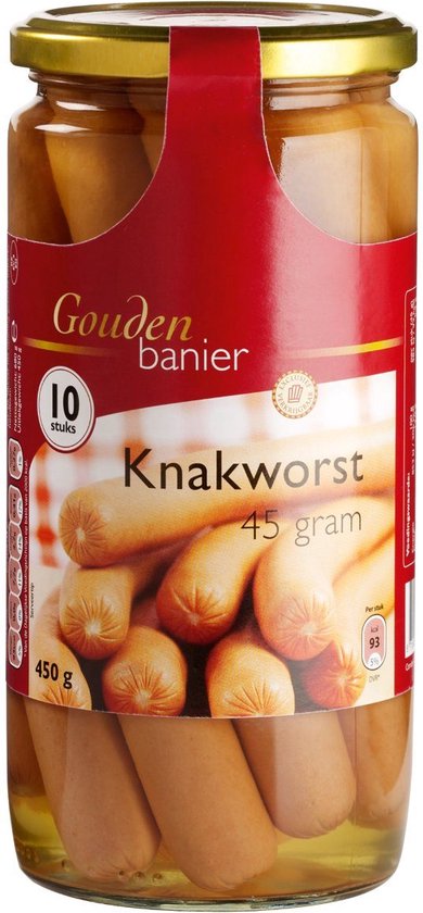 Gouden Banier Knakworst 3 potten x 10 stuks x 45 gram | bol
