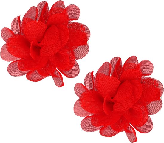 Haarspeld Duckklem Haarklem Haarclip Bloem 5cm Rood 2 Stuks Haar Klem ...