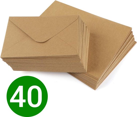 40x Bruine Kraft Enveloppen - C6 Formaat - Gerecycled Papier - Duurzame ...