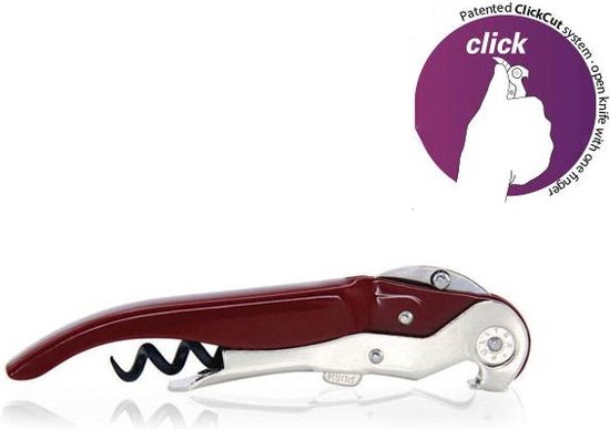 Pulltex Pullparrot RVS Kurkentrekker Bordeaux Rood - ClickCut systeem - Verwijder... | bol