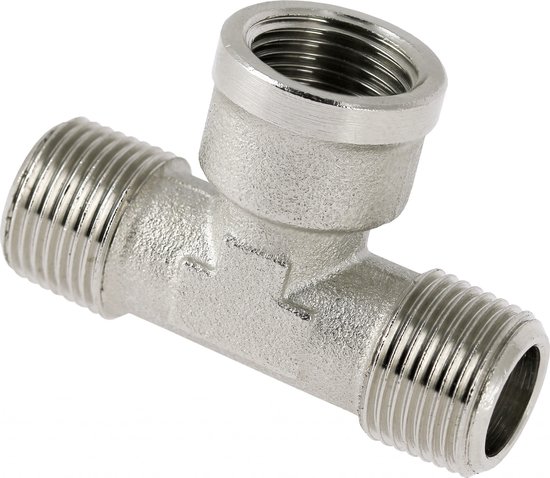 Bonfix Draadfitting T-stuk 3/8 - buitendraad x binnendraad x buitendraad - vernikkeld | bol