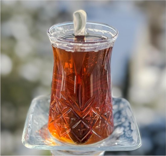 Turkse theeset Pelin-Sultan - 18-delige set met 6 theeglazen en ...