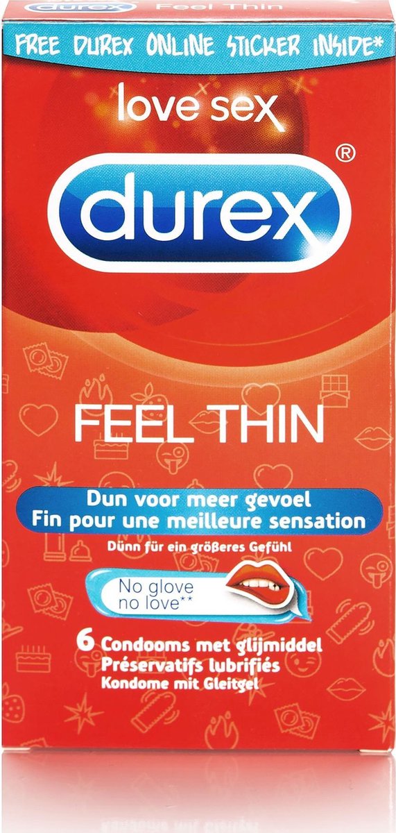 Durex Feel Thin Condooms - 6 stuks | bol