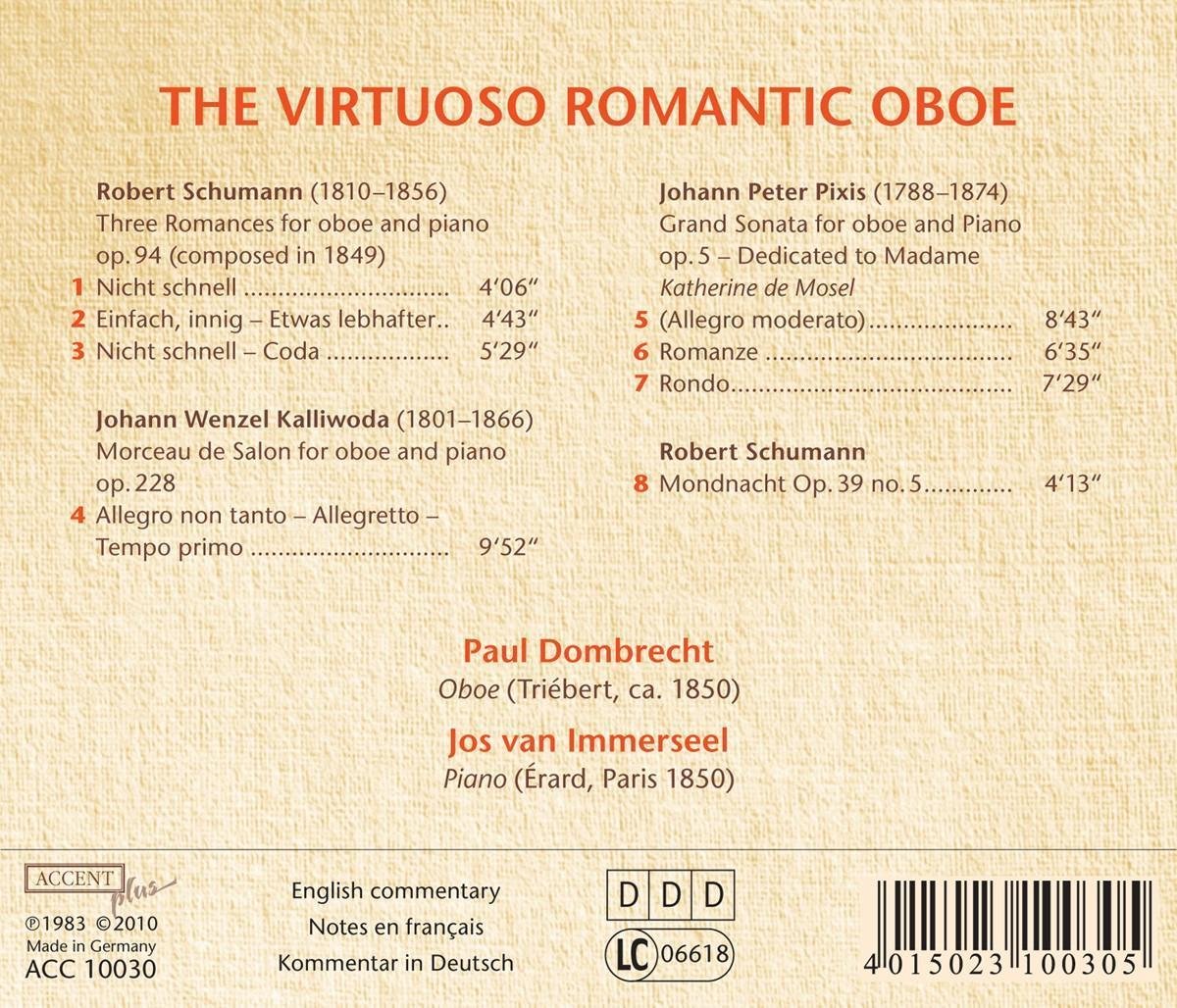 Paul Dombrecht, Jos Van Immerseel - The Virtuoso Romantic Oboe (CD ...