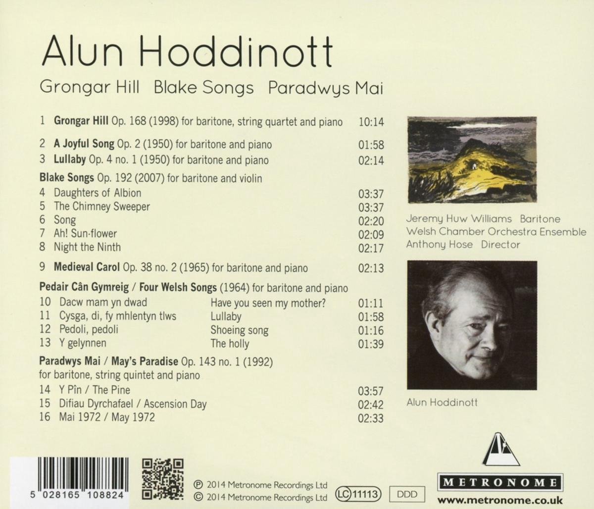 Alun Hoddinott: Grongar Hill/Blake Songs/Paradwys Mai, A. Hoddinott ...