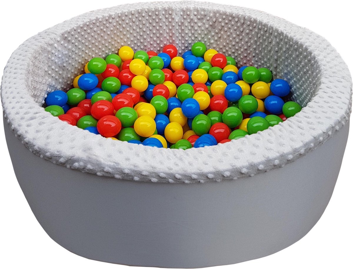 Ballenbad met 300 ballen Wasbare hoes 90 x 30 cm Wit crème | bol.com