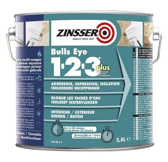 Zinsser Bulls Eye 1-2-3 Plus 2,5 liter - Hechtprimer | bol