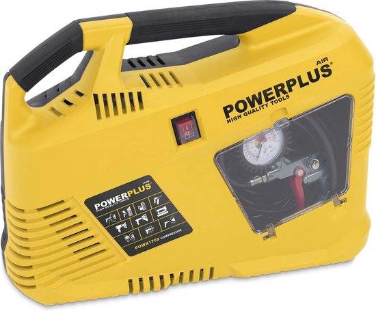 Powerplus POWX1702 Compressor - max. 8 bar - 1100 W - incl. accessories ...