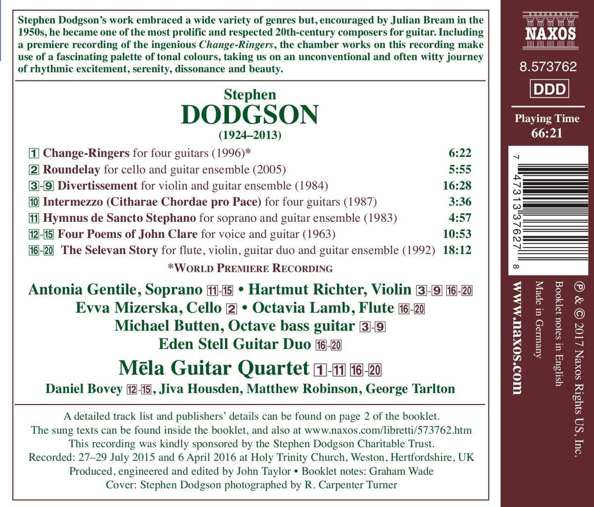 Dodgson / Guitar Chamber Works, Various Artists M?la Guitar Quartet ...
