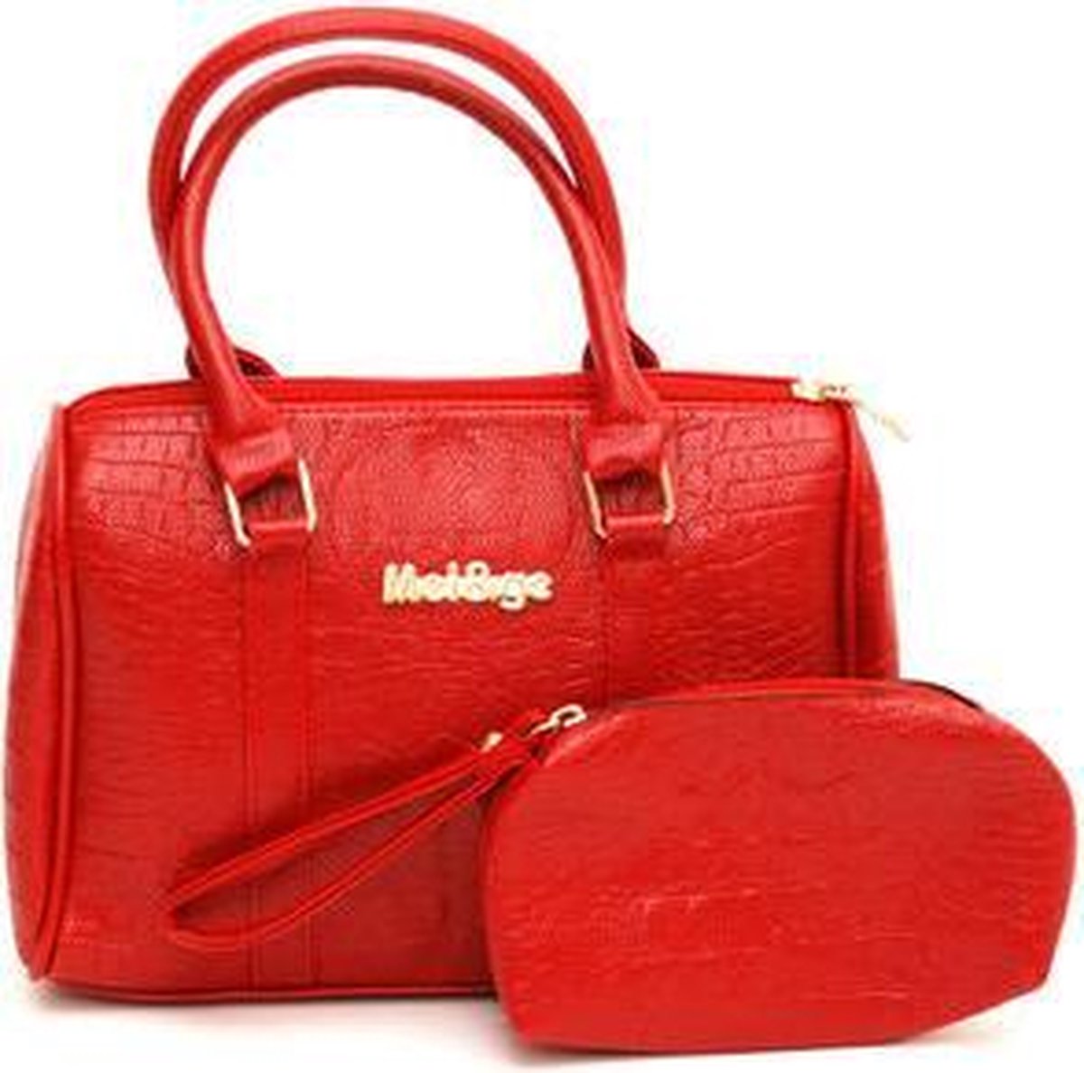 Rode handtas met krokodillen motief | bol.com